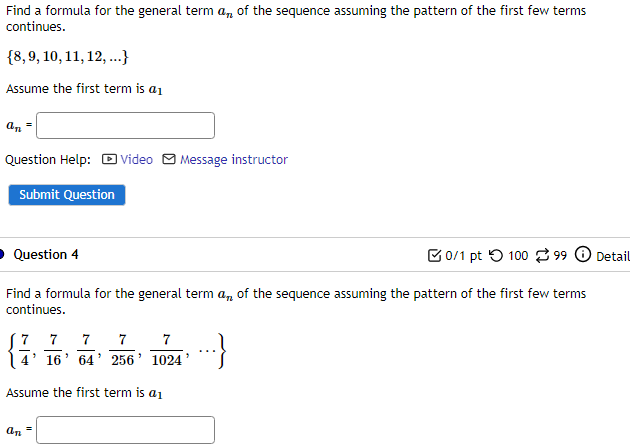 Solved Find a formula for the general term an of the | Chegg.com