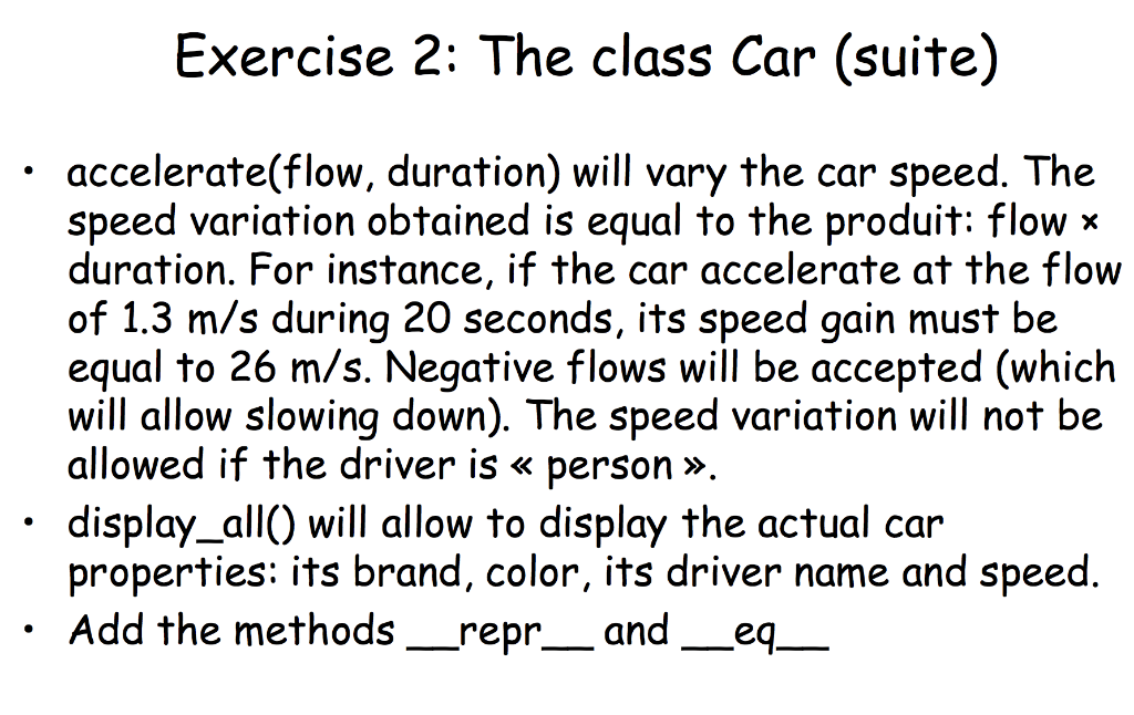 Solved Exercise 2 - The class Car Define a class Car() that | Chegg.com