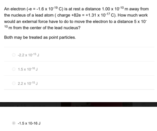 Solved An electron (-e = -1.6 x 10-19 C) is at rest a | Chegg.com