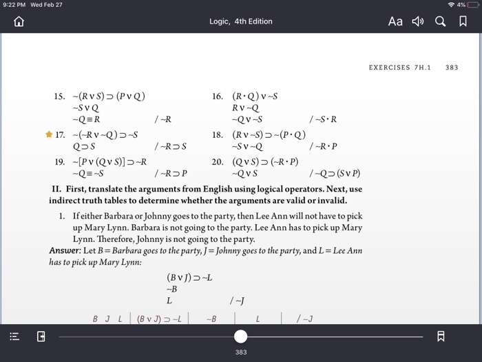 Solved Use the indirect truth table method to determine | Chegg.com