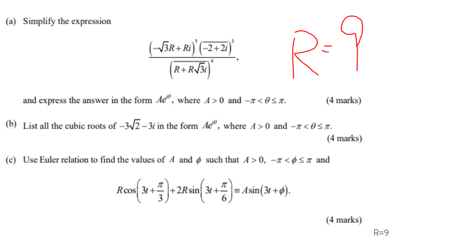 Solved (a) Simplify the expression (-13R+ Ri) (-2+28) (R R+ | Chegg.com