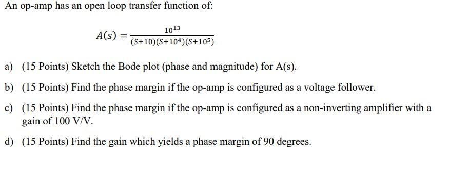 Solved *Answer should be A(0) = 60dB for the magnitude | Chegg.com