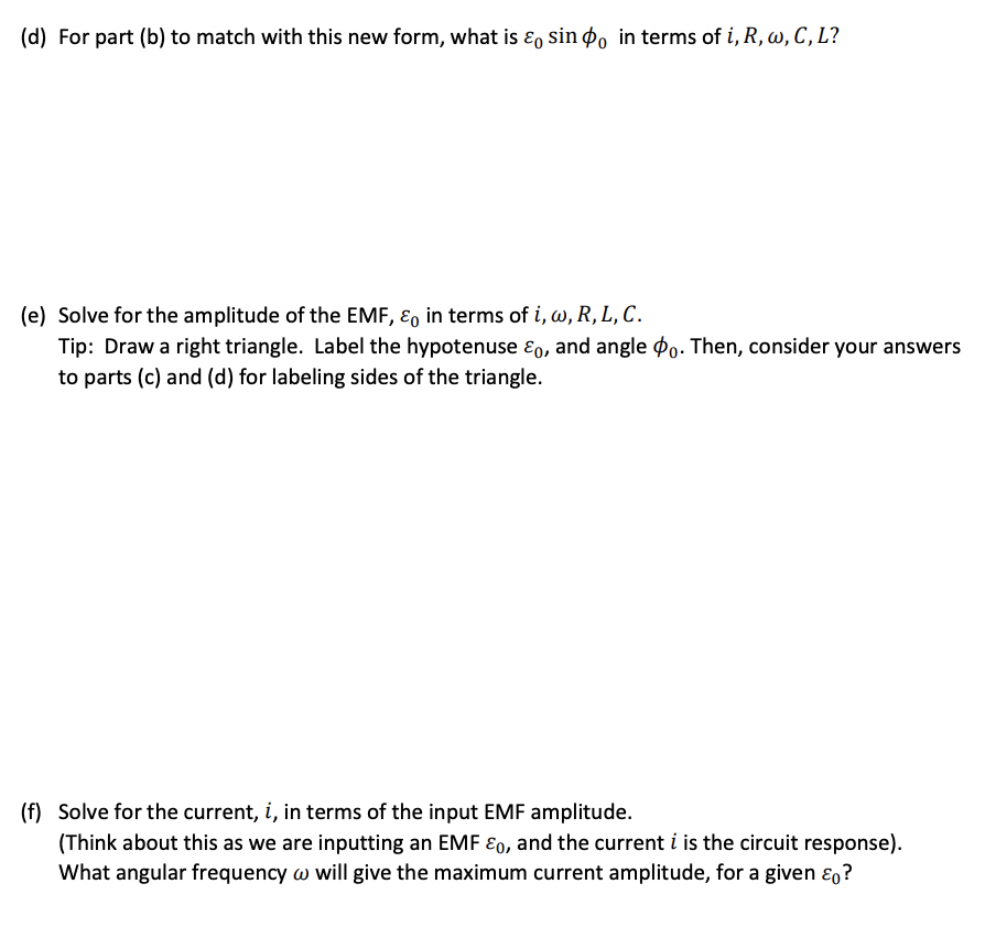 Solved [ac Rlc Circuit] The Circuit Below Shows A Standard