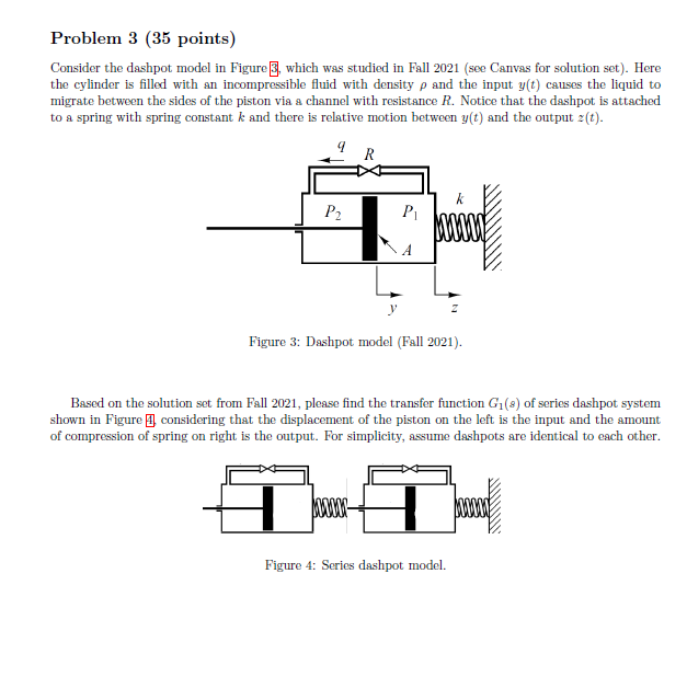 Consider the dashpot model in Figure 3, which was | Chegg.com