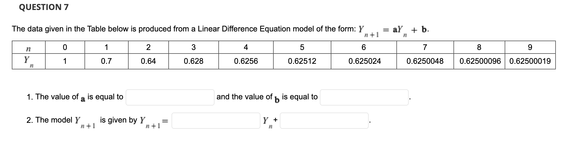 Solved QUESTION 7 The data given in the Table below is | Chegg.com