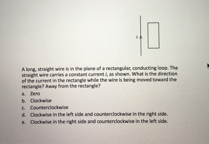 Solved A long, straight wire is in the plane of a | Chegg.com