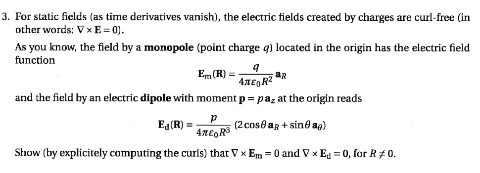 Solved For static fields (as time derivatives vanish), the | Chegg.com
