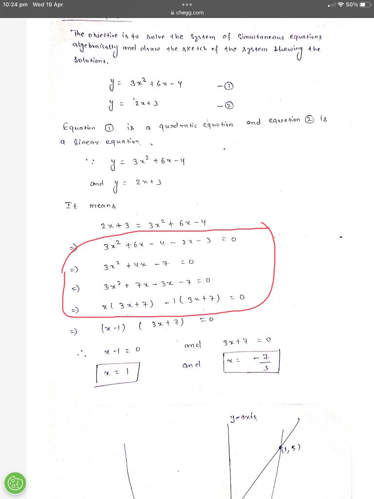 Solved Solve the following system of simultaneous equations | Chegg.com