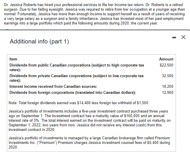 Dr. Jessica Roberts has hired your professional | Chegg.com