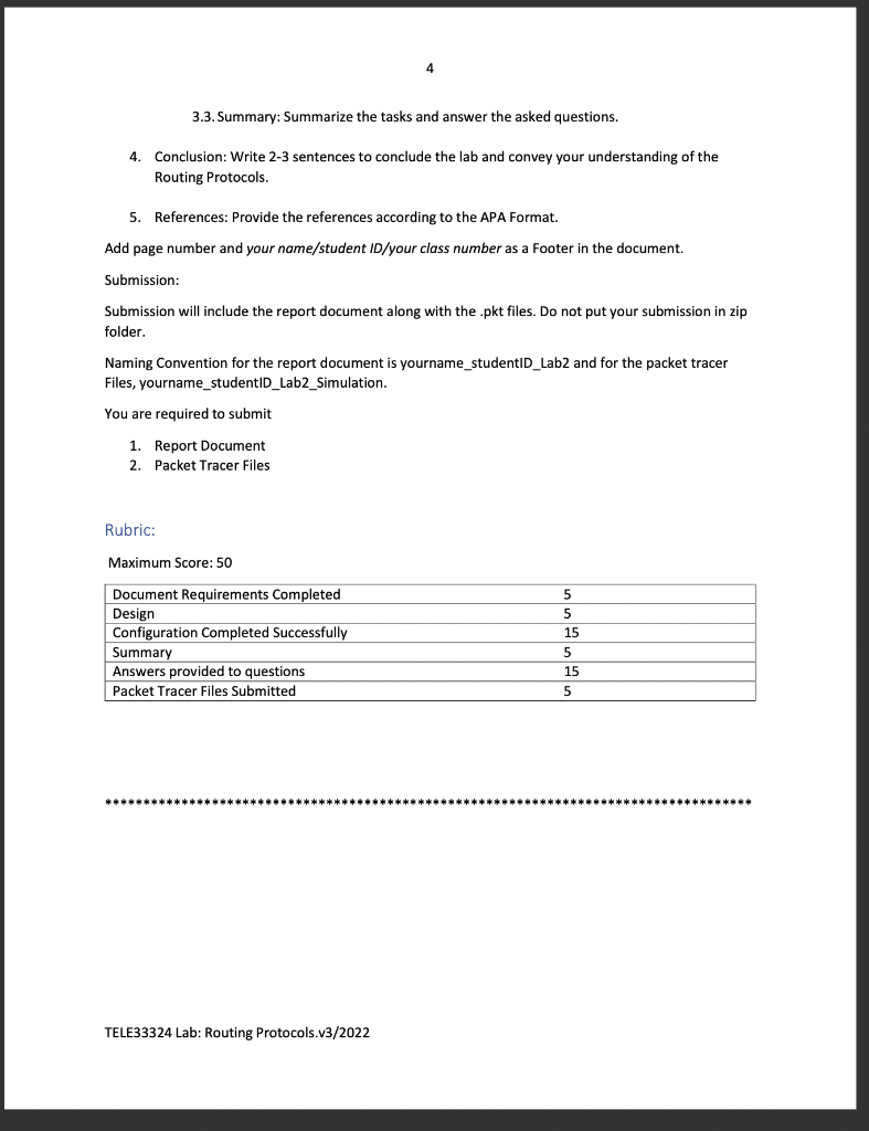 Assignment 3: Configuring Routing Protocols Overview: | Chegg.com