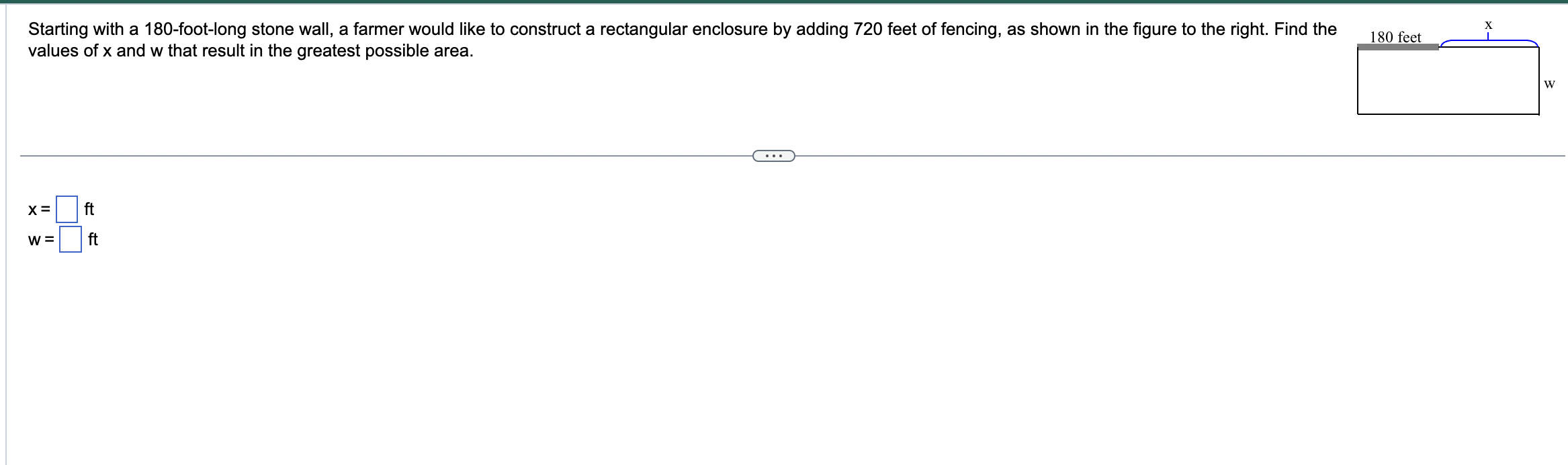 Solved Starting with a 180 -foot-long stone wall, a farmer | Chegg.com