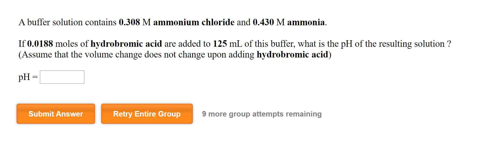 Solved A buffer solution contains 0.308 M ammonium chloride | Chegg.com