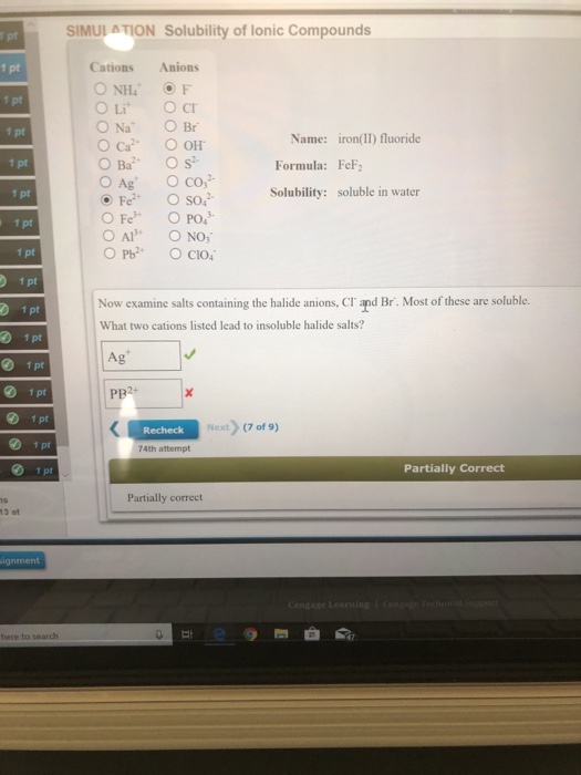 Solved r pt SIMUI ATION Solubility of lonic Compounds | Chegg.com