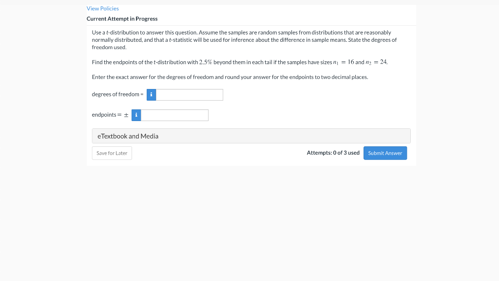Solved View Policies Current Attempt in Progress Use a | Chegg.com