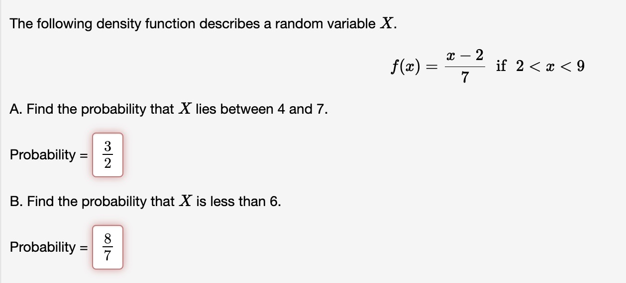 Solved The Following Density Function Describes A Random 1834
