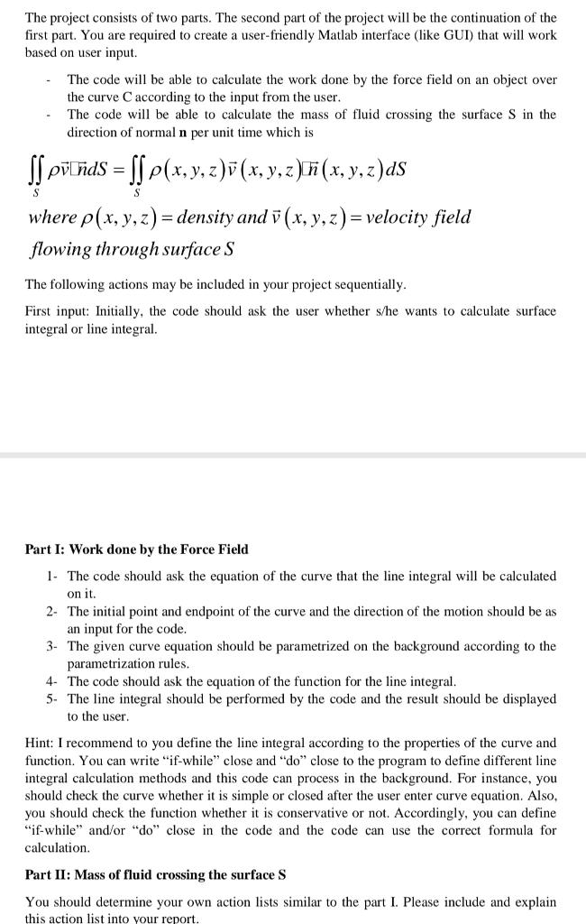 Solved The project consists of two parts. The second part of | Chegg.com
