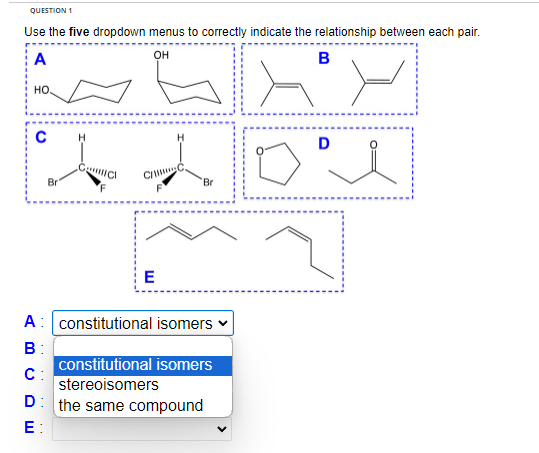 Solved Use the five dropdown menus to correctly indicate the | Chegg.com
