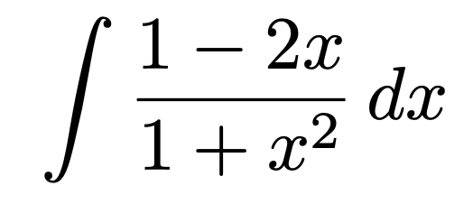 Solved ∫﻿﻿1-2x1+x2dx | Chegg.com
