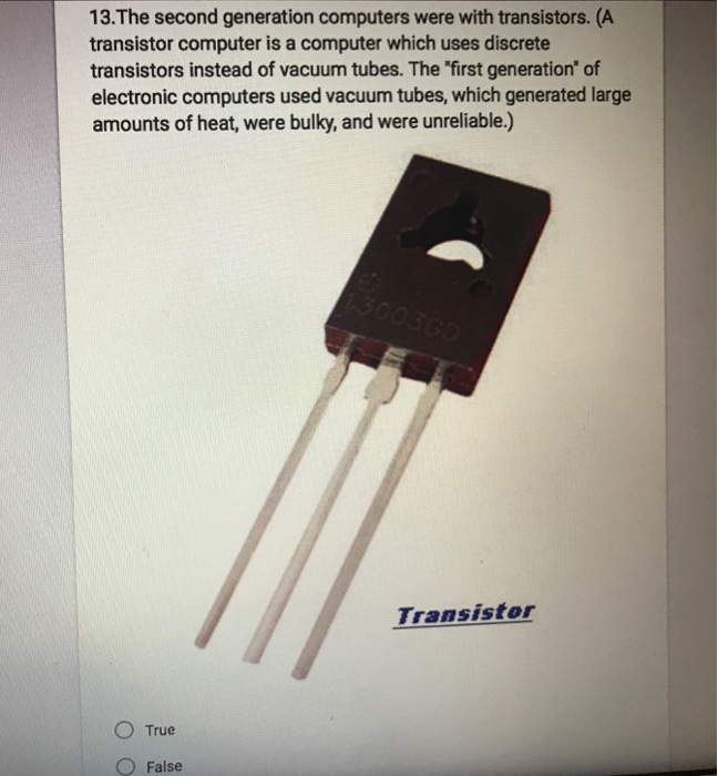 Second Generation Computer Transistors