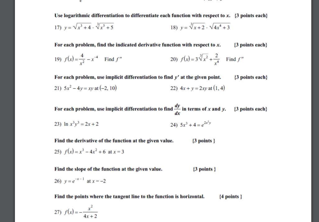 Solved Use logarithmic differentiation to differentiate each | Chegg.com