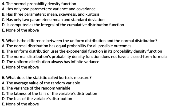 Solved 4. The normal probability density function A. Has | Chegg.com