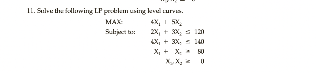 Solved 11. Solve the following LP problem using level | Chegg.com