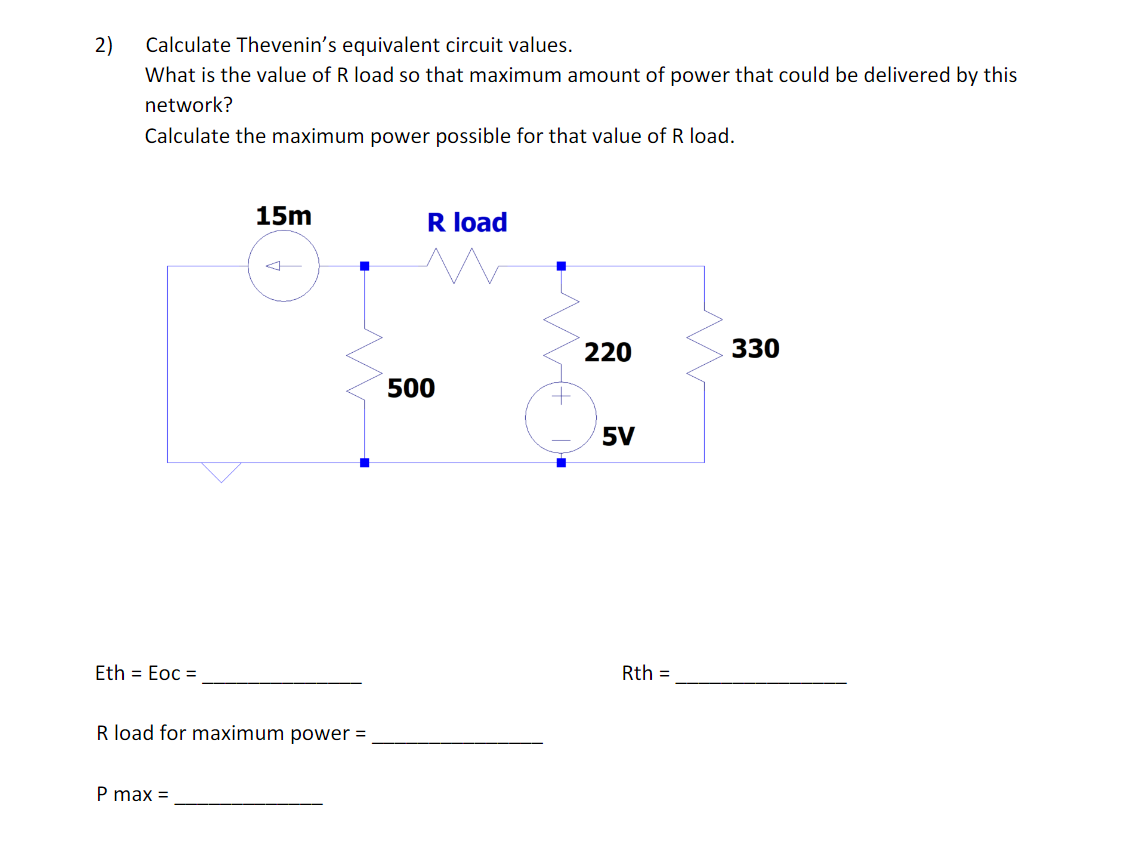 Solved Calculate Thevenin’s equivalent circuit values. What | Chegg.com