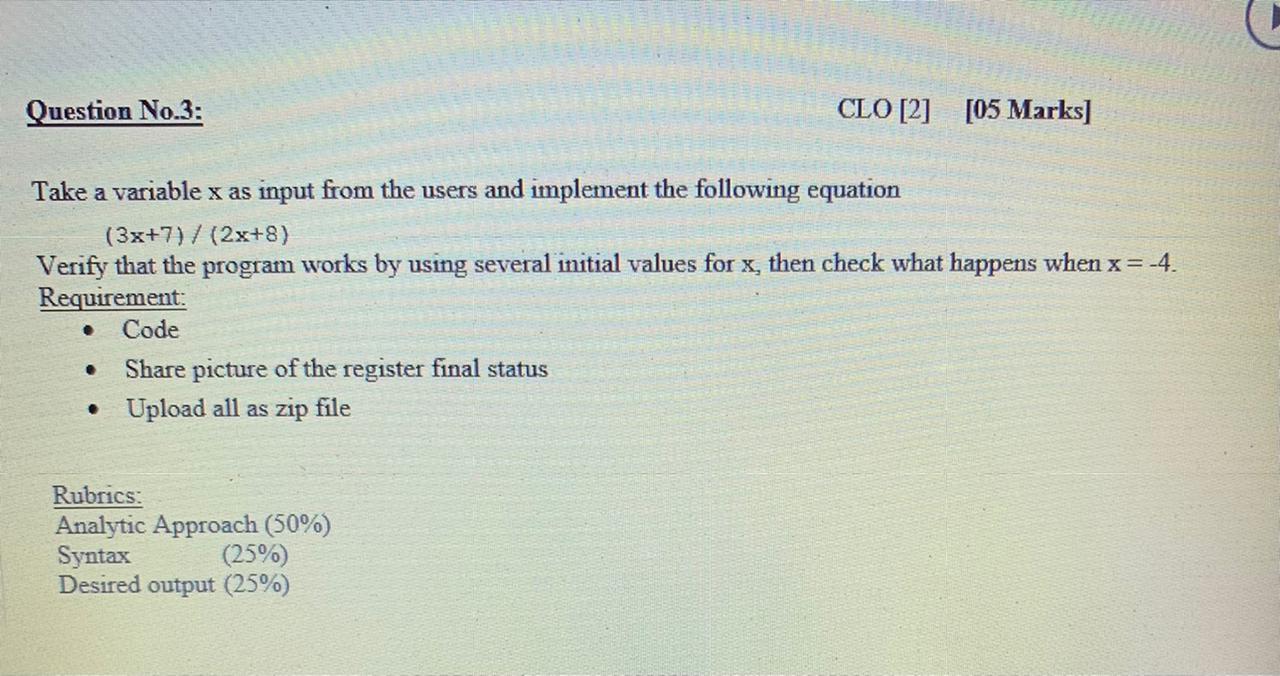 Solved Take a variable x as input from the users and | Chegg.com