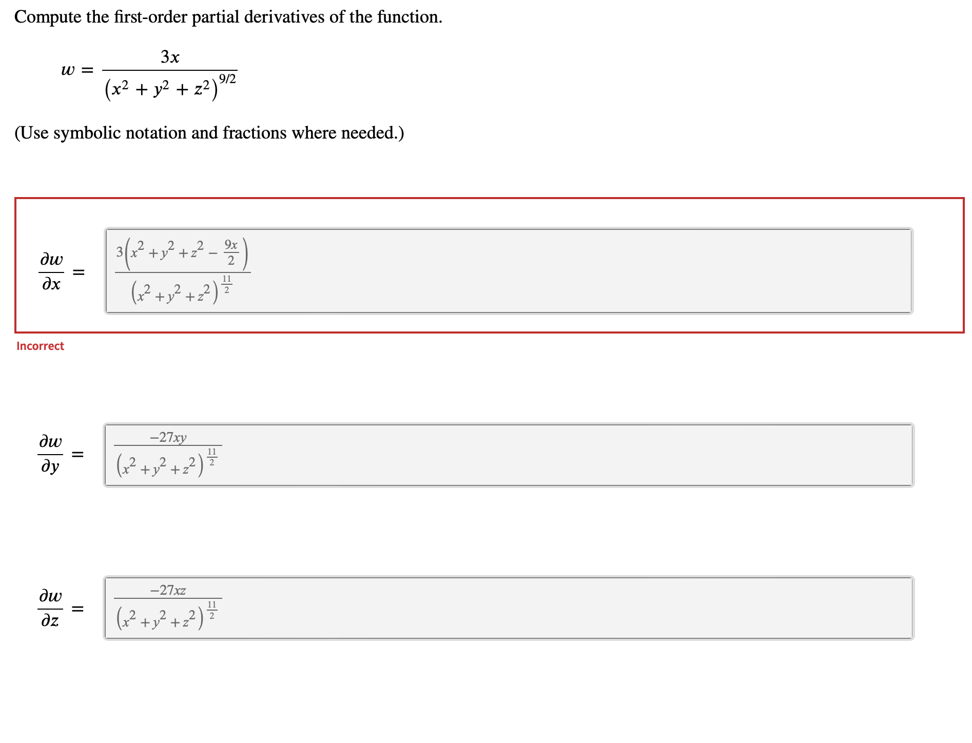 Solved Compute the first-order partial derivatives of the | Chegg.com