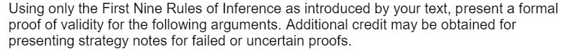 Solved Using only the First Nine Rules of Inference as | Chegg.com