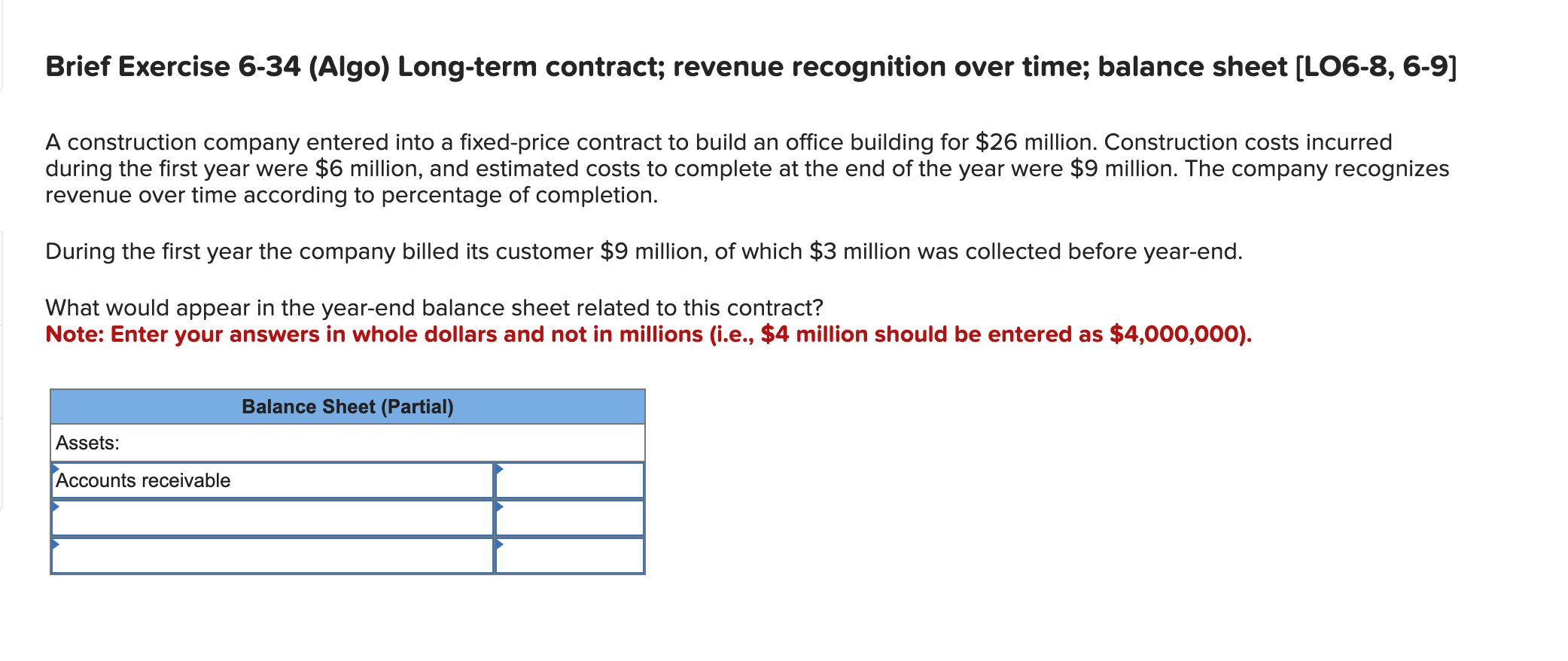Solved Brief Exercise 6-34 (Algo) Long-term contract; | Chegg.com