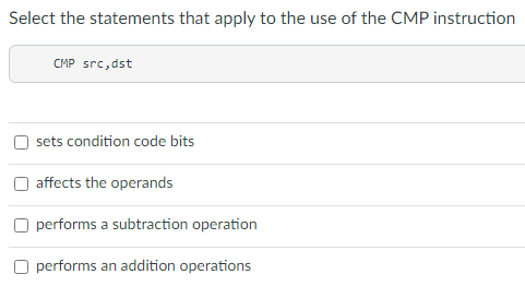 Solved Select the statements that apply to the use of the | Chegg.com