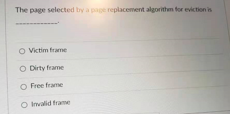Solved The page selected by a page replacement algorithm for | Chegg.com