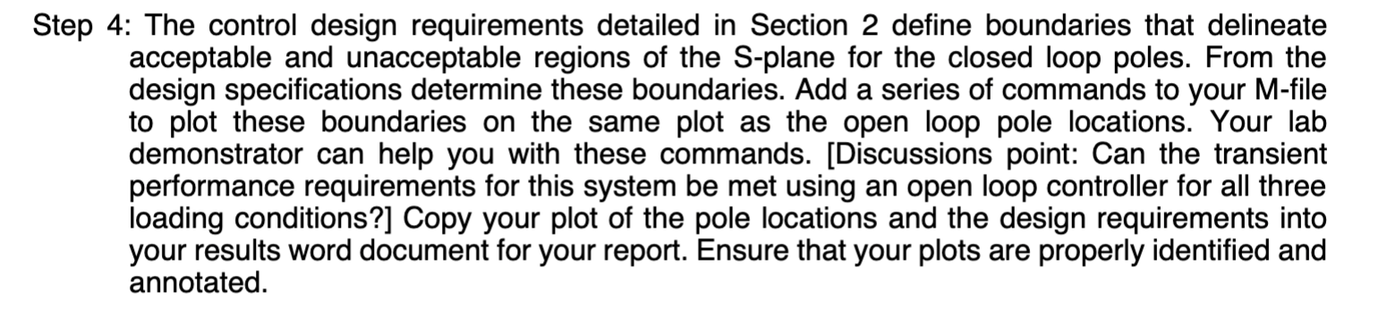 Solved tep 4: The control design requirements detailed in | Chegg.com
