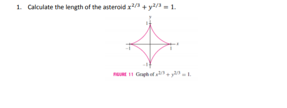 Solved 1. Calculate the length of the asteroid x2/3 + y2/3 = | Chegg.com