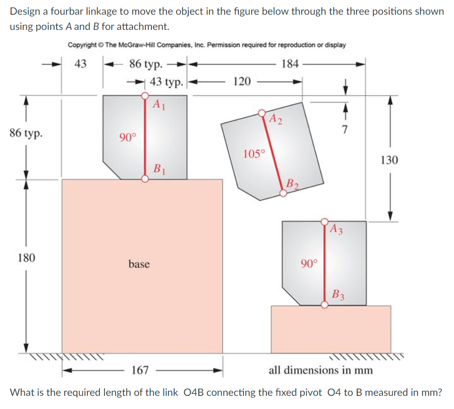Solved Design a fourbar linkage to move the object in the | Chegg.com