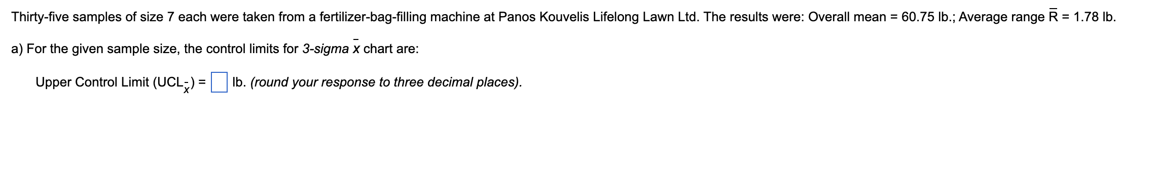 \begin{tabular}{cccc} Sample & Mean Factor, & Upper | Chegg.com