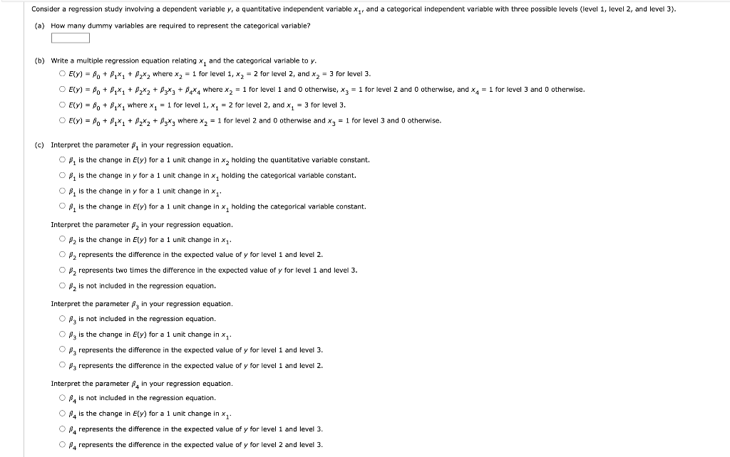 Solved Consider a regression study involving a dependent | Chegg.com