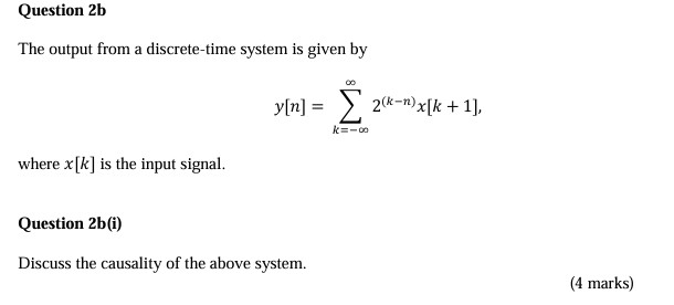 High Quality SOLUTION Question 2bThe output from a discrete-time system is | Chegg.com