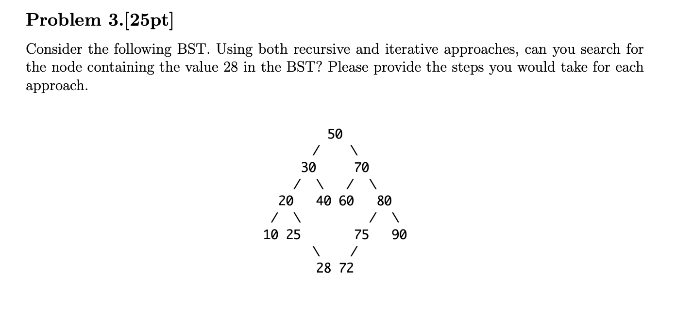 Solved Consider the following BST. Using both recursive and | Chegg.com