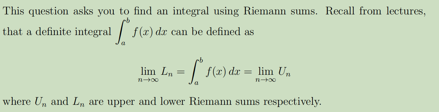 Solved The function is as below: How to find the upper sum | Chegg.com