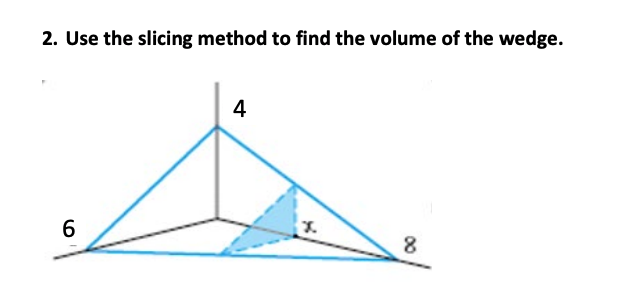 Solved 2. Use the slicing method to find the volume of the | Chegg.com
