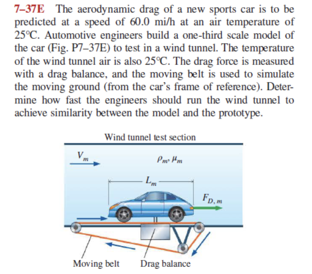 Solved 7-37E The aerodynamic drag of a new sports car is to | Chegg.com