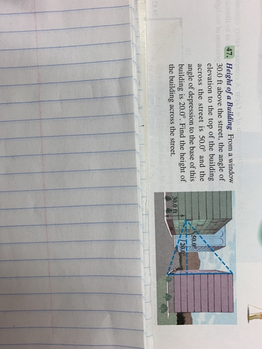 Solved 47. Height of a Building From a window 30.0 ft above | Chegg.com