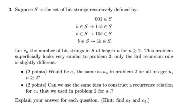 2) Given that, Suppose ' B ' is set of bit strings. | Chegg.com