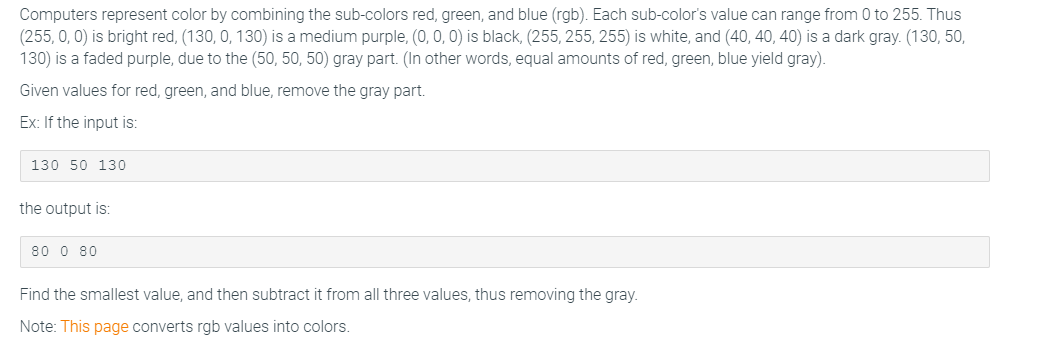 Solved Program In C Summary Given Integer Values For Red