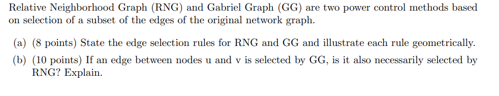 Solved Relative Neighborhood Graph (RNG) and Gabriel Graph | Chegg.com