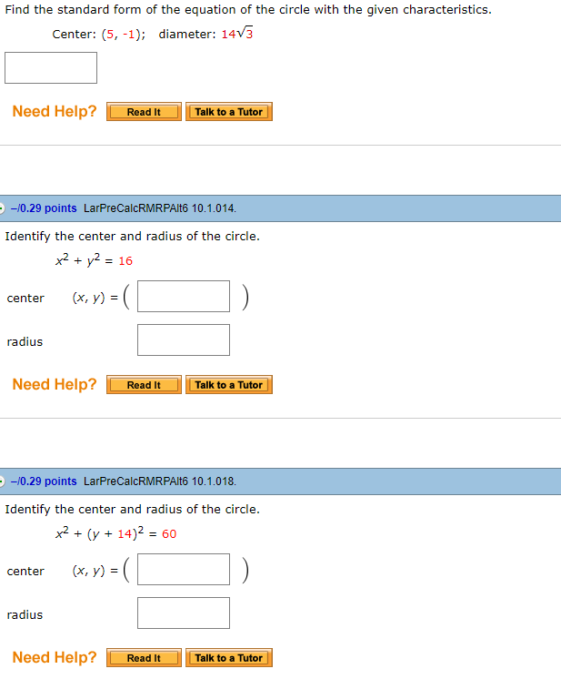 Solved Find the standard form of the equation of the circle | Chegg.com
