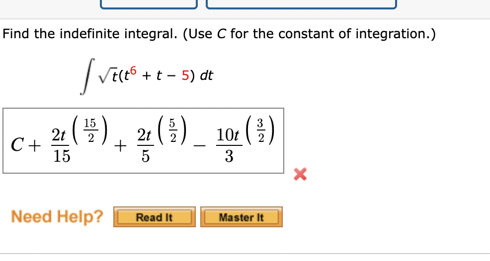 Solved Find the indefinite integral. (Use C for the constant | Chegg.com