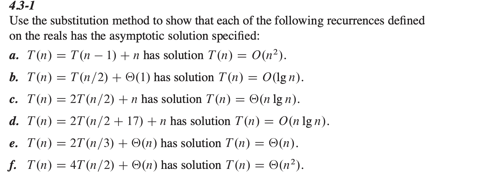 Solved Use the substitution method to show that each of the | Chegg.com